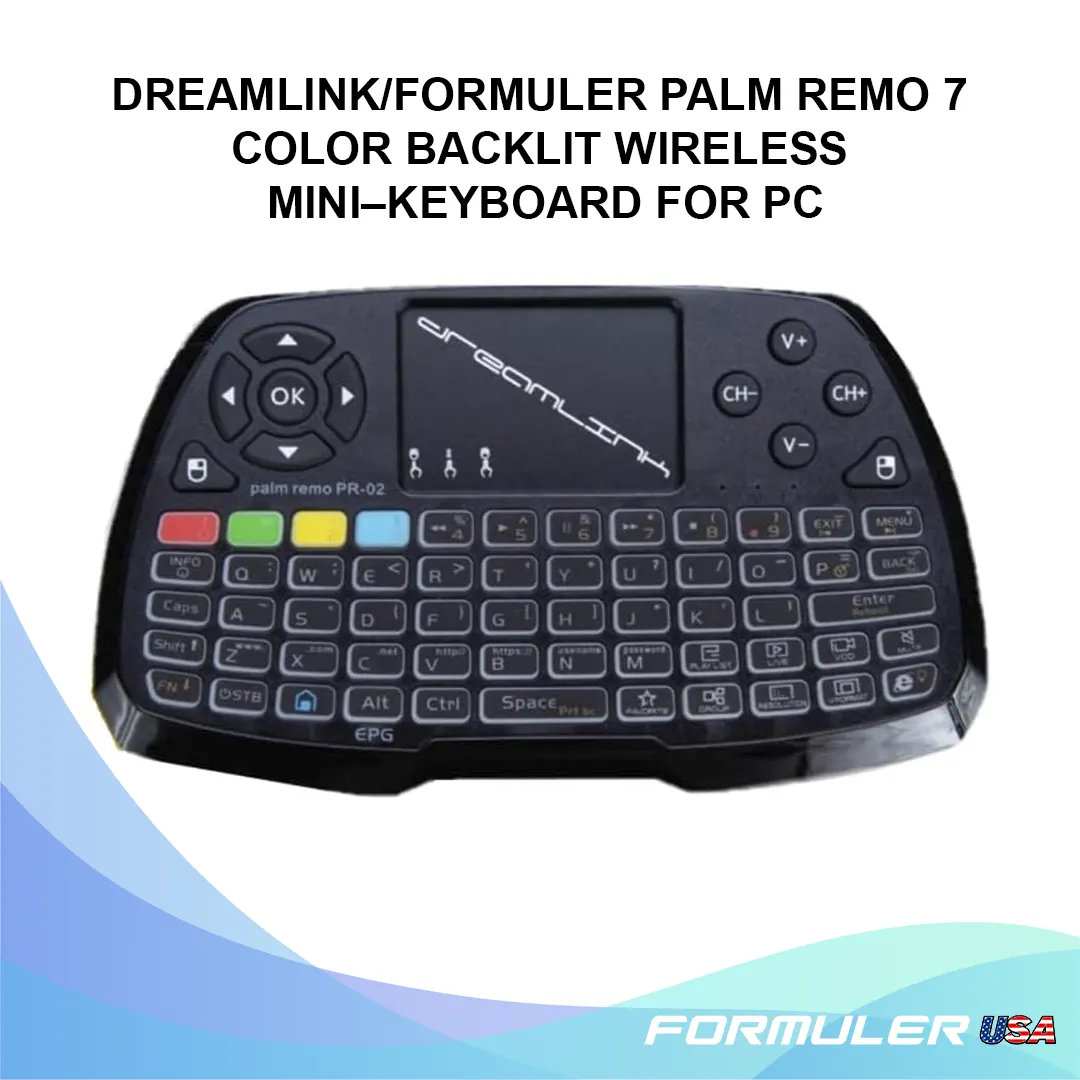 Formuler / Dreamlink Palm Remo 7 Color Backlit Wireless Mini–Keyboard For Pc Portable 2.4ghz Usb ...